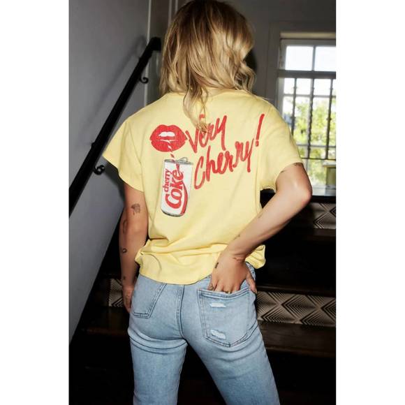 Chaser | Tops | New Chaser Coca Cola Very Cherry Tee In Lemon Drop ...